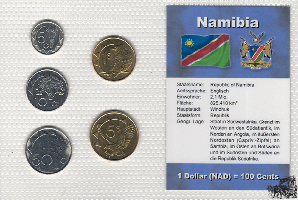 Briefmarken Strasser Webshop | Shop - KMS Namibia, 5 Cents - 5 Dollars